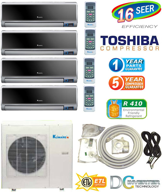 KSIM40912H216 Quad Zone Ductless Split Air Conditioner: 9000 x 4